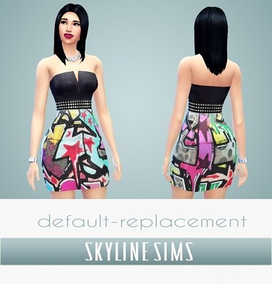 Default-replacement TS4 dress at Skyline Sims – The Sims 4 Magazine