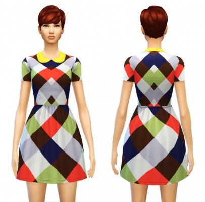 Peter Pan Collar dress at Sim4ny » Sims 4 Updates