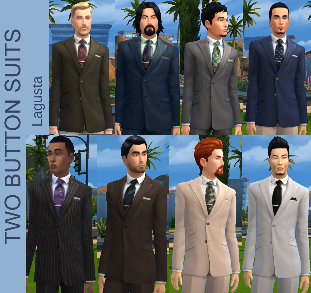 8 Two-Button Suits by lagusta at Mod The Sims » Sims 4 Updates
