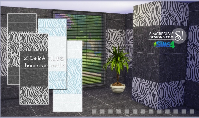 Zebra walls + marble floors at Simsational Designs » Sims 4 Updates