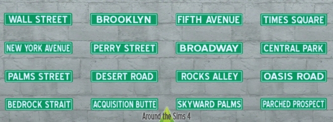 Street Signs english/simlish at Around the Sims 4 » Sims 4 Updates