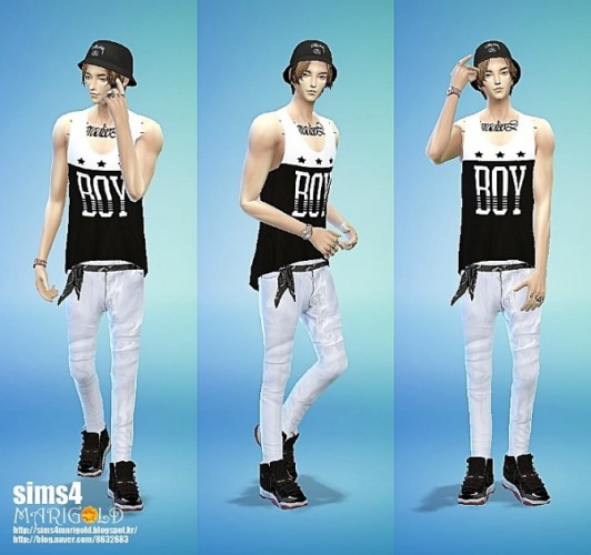 Scarf belt & sagging pants at Marigold » Sims 4 Updates