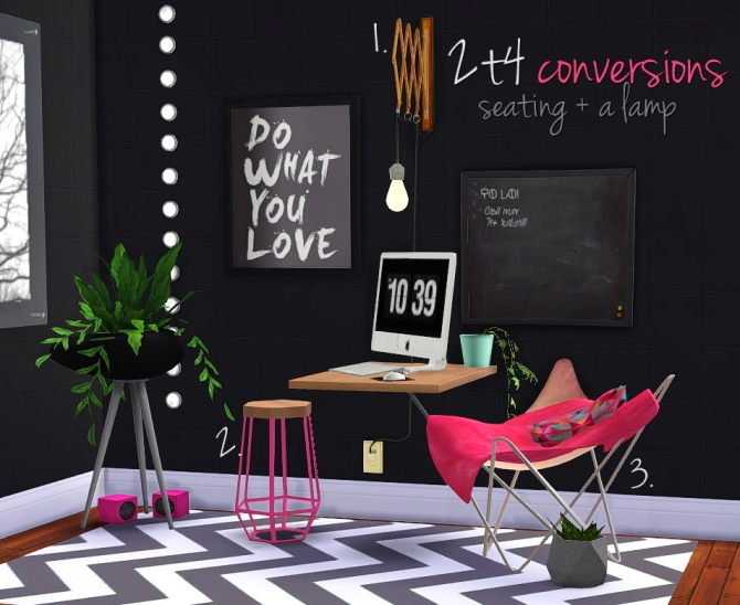 2T4 conversions seating + lamp at Grilled Cheese Aspiration » Sims 4 ...
