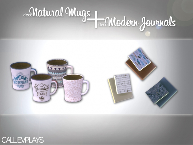 Set of 4 mugs and 3 modern journals + book recolors at CallieV Plays ...