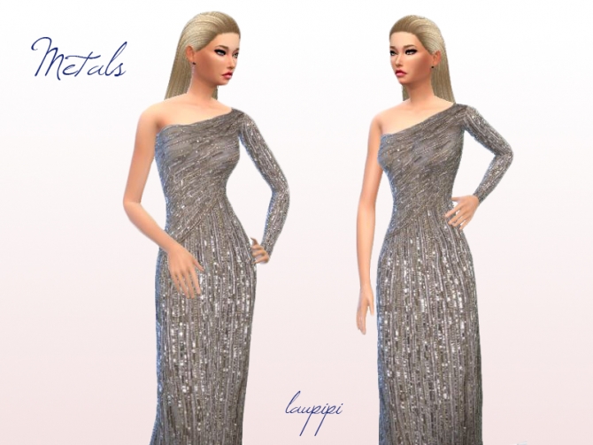 Metal Dress at Laupipi » Sims 4 Updates