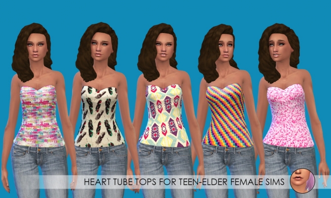 Tube tops and slouchy tanks at Erica Loves Sims » Sims 4 Updates