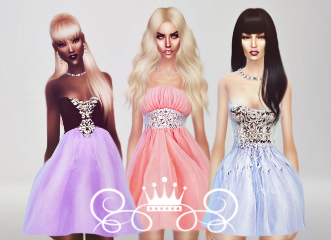 Romantic Collection 3 dresses at Fashion Royalty Sims » Sims 4 Updates