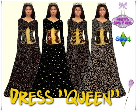 Queen dress at Annett’s Sims 4 Welt » Sims 4 Updates