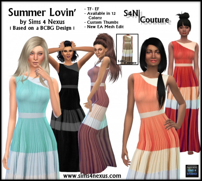 Summer Lovin’ dress by SamanthaGump at Sims 4 Nexus » Sims 4 Updates