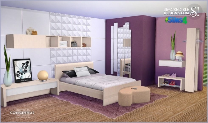 Concinnus bedroom at SIMcredible! Designs 4 » Sims 4 Updates