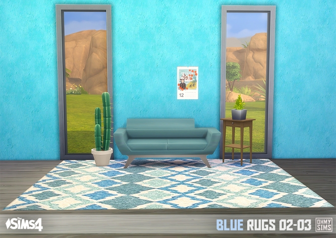 Blue rugs 03 at Oh My Sims 4 » Sims 4 Updates
