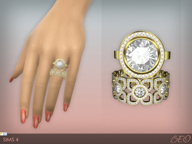 DIAMOND RINGS SET at BEO Creations » Sims 4 Updates
