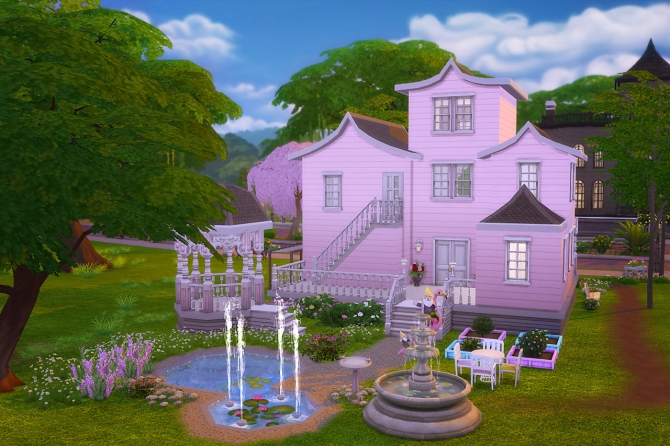 Pink spring house at Dani Paradise » Sims 4 Updates