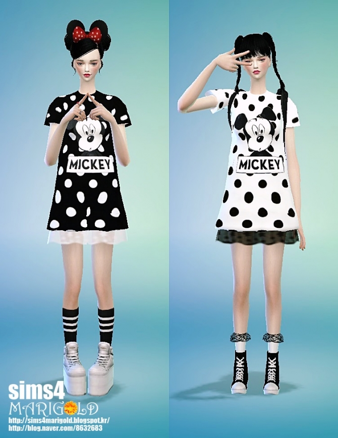 Lace mickey mouse onepiece at Marigold » Sims 4 Updates
