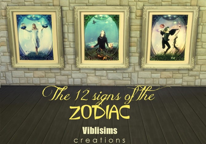 The 12 signs of the Zodiac paintings by ciaolatino38 at Mod The Sims ...