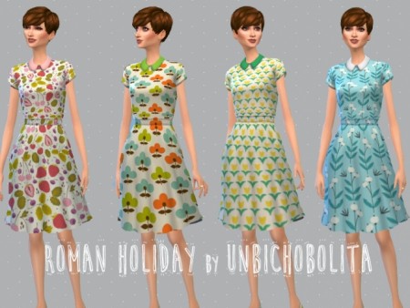 Roman holiday dresses at Un bichobolita » Sims 4 Updates