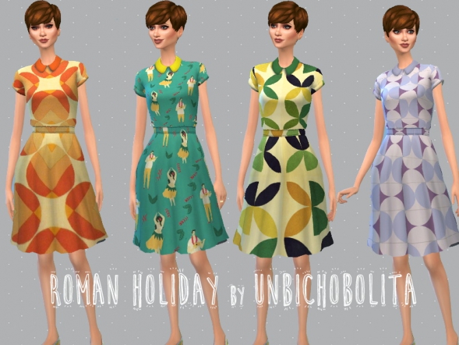 Roman holiday dresses at Un bichobolita » Sims 4 Updates