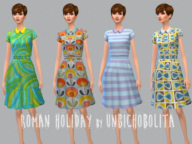Roman holiday dresses at Un bichobolita » Sims 4 Updates