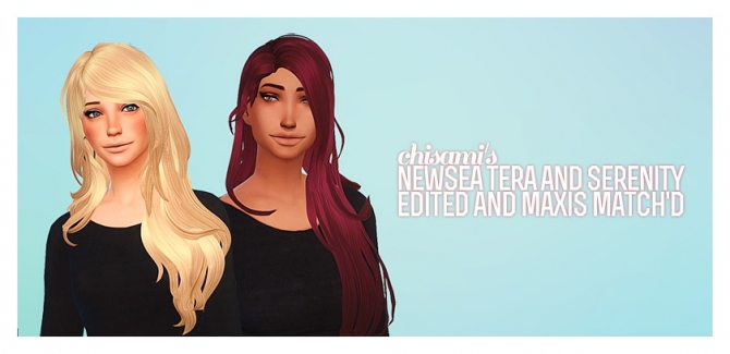 Newsea's Tera & Serenity hair retextures at Chisami » Sims 4 Updates