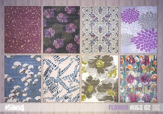 Flower rugs 02 at Oh My Sims 4 » Sims 4 Updates
