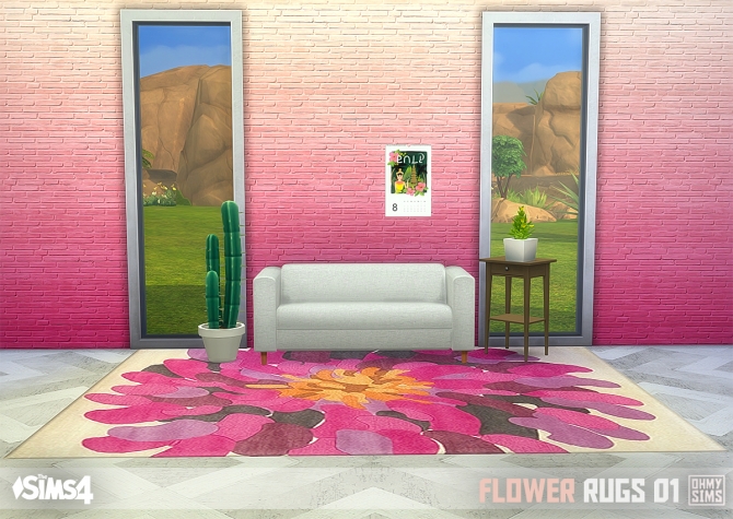 Flower rugs 01 at Oh My Sims 4 » Sims 4 Updates