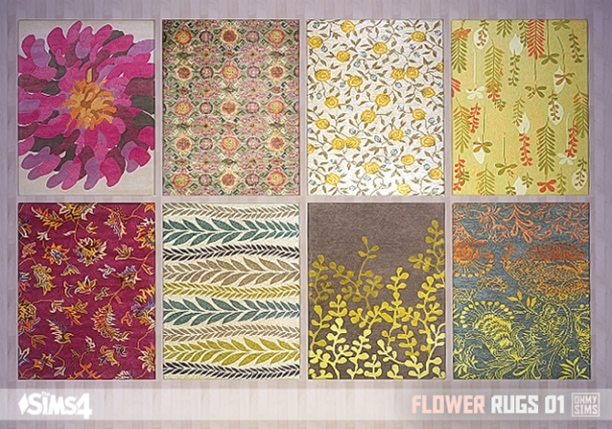 Flower rugs 01 at Oh My Sims 4 » Sims 4 Updates