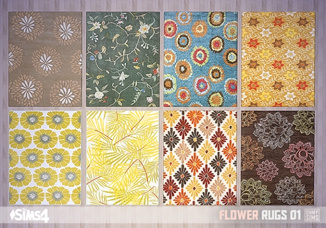 Flower rugs 01 at Oh My Sims 4 » Sims 4 Updates