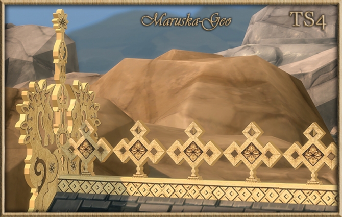 Russian hut Outdoor decor at Maruska-Geo » Sims 4 Updates