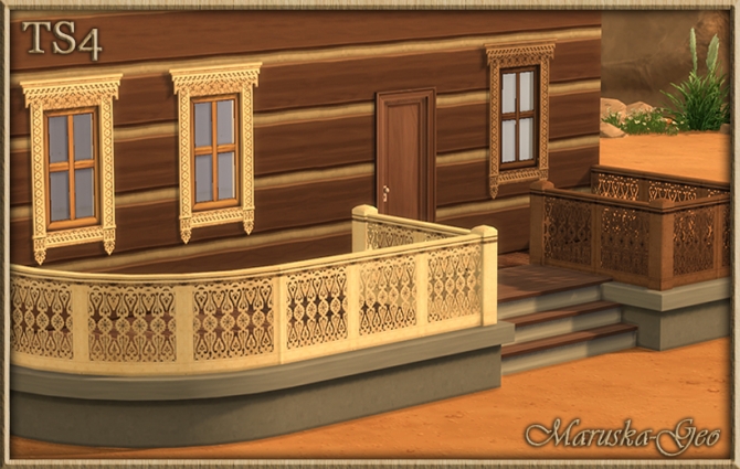 Russian hut Outdoor decor at Maruska-Geo » Sims 4 Updates
