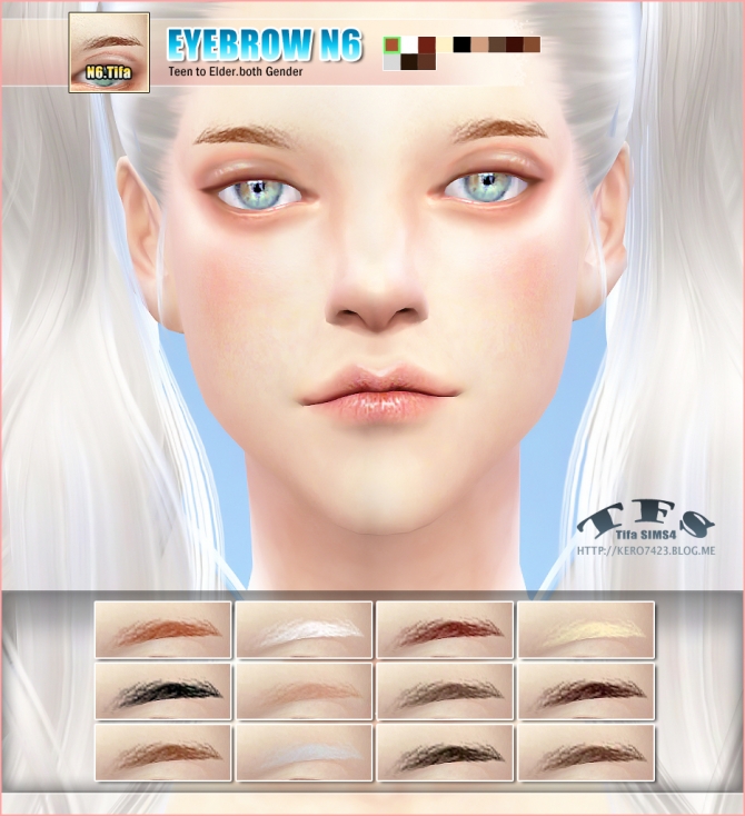 Eyebrows N6 at Tifa Sims » Sims 4 Updates