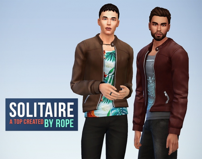 Solitaire Leather Jacket by Rope at Simsontherope » Sims 4 Updates