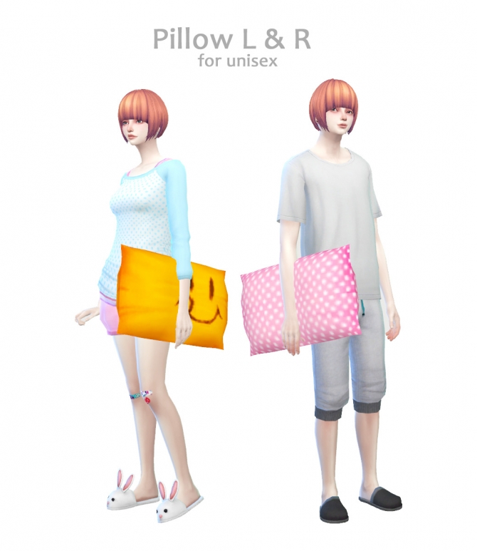 PILLOW L&R + POSE set at Imadako » Sims 4 Updates
