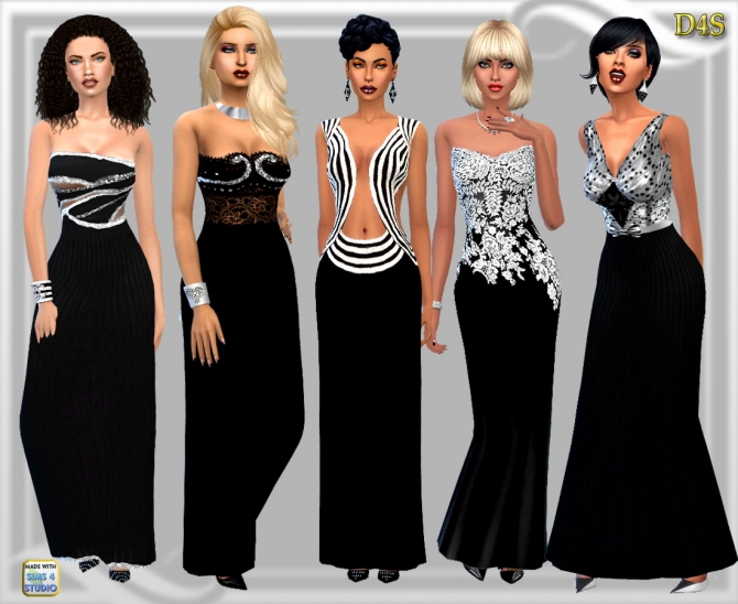 5 Black gowns at Dreaming 4 Sims » Sims 4 Updates
