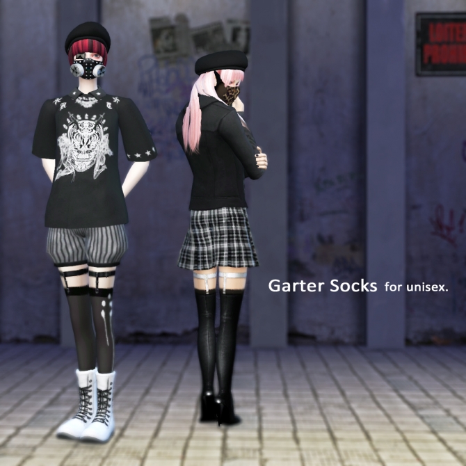 Garter Socks at Imadako » Sims 4 Updates