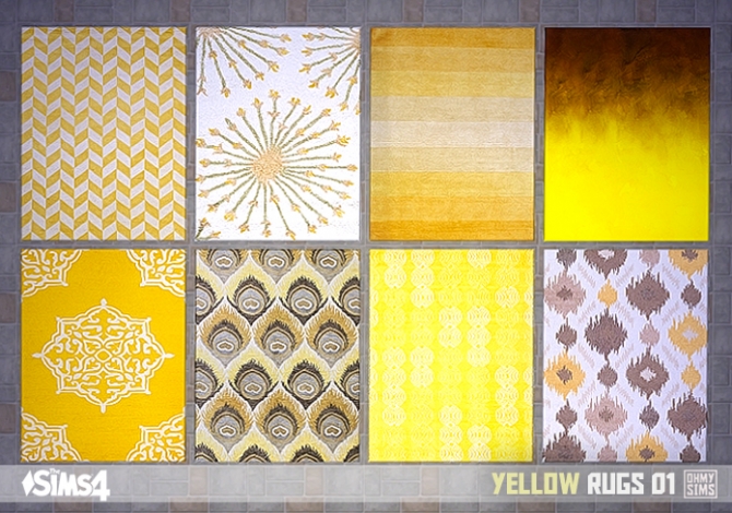 Yellow rugs 01 at Oh My Sims 4 » Sims 4 Updates