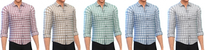 Checked Shirt by Rope at Simsontherope » Sims 4 Updates