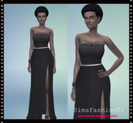 Long Slit Dress at Sims Fashion01 » Sims 4 Updates