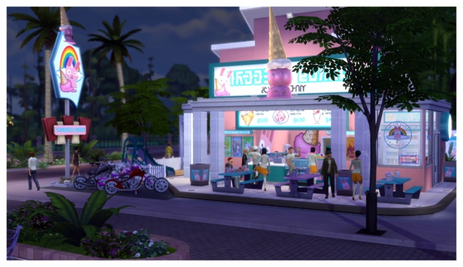 Freezer Bunny Ice Cream Stand V2.0 Retail Build at SimDoughnut » Sims 4 ...