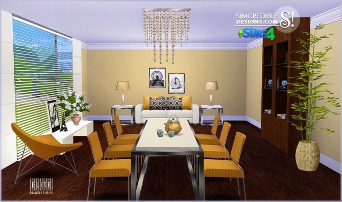 Elite living/diningroom at SIMcredible! Designs 4 » Sims 4 Updates
