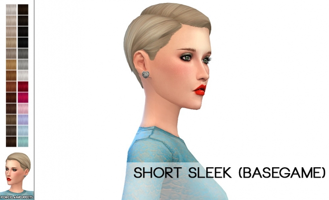 Basegame Short Sleek (M+F) + Hiders at Porcelain Warehouse » Sims 4 Updates