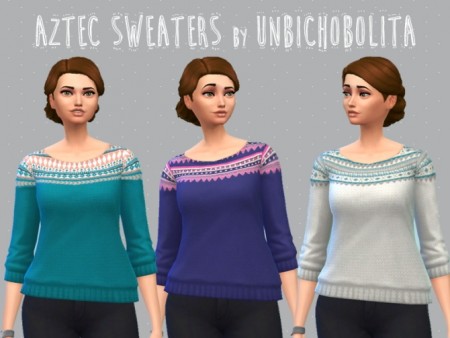 Aztec sweaters at Un bichobolita » Sims 4 Updates