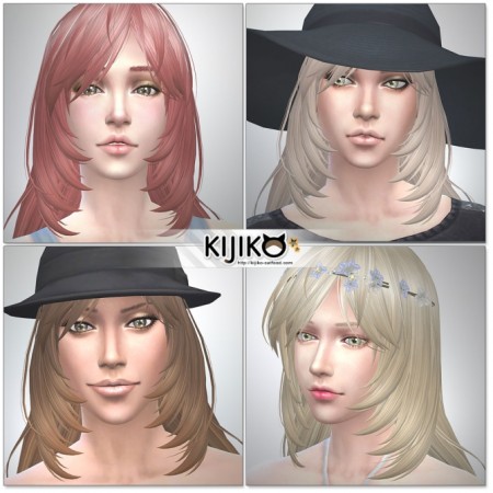 Long Layered Hair for females at Kijiko » Sims 4 Updates