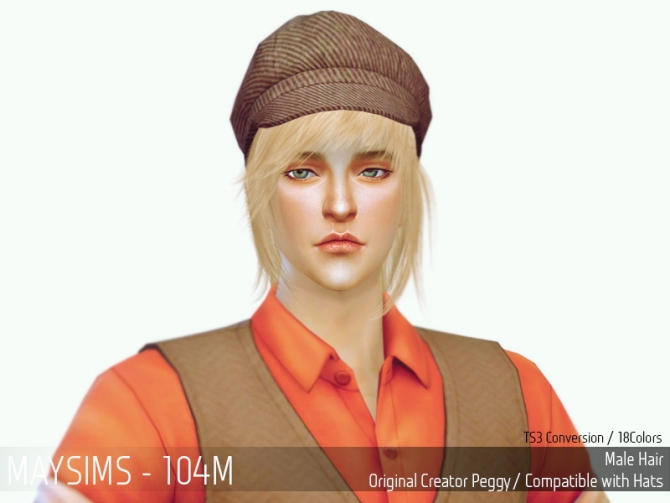 Hair 104M Peggy at May Sims » Sims 4 Updates
