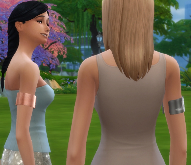 Metal Cuff Upper Arm Bracelet by Tigger379 at Mod The Sims » Sims 4 Updates