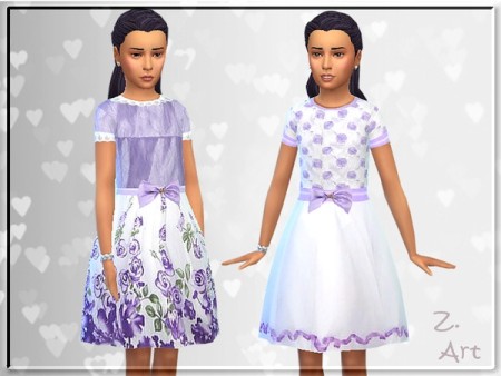 Purple Rose dress by Zuckerschnute20 at TSR » Sims 4 Updates