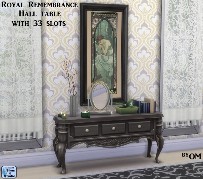 Royal Remembrance Hall Table more slots at Sims 4 Studio » Sims 4 Updates