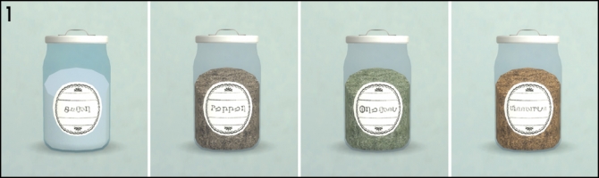 Simlish kitchen jars at Martine’s Simblr » Sims 4 Updates