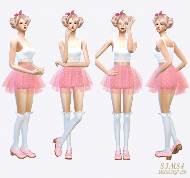 Voluminous ballerina mini skirt v2 at Marigold » Sims 4 Updates