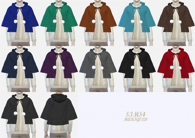 Male hood cape coat at Marigold » Sims 4 Updates