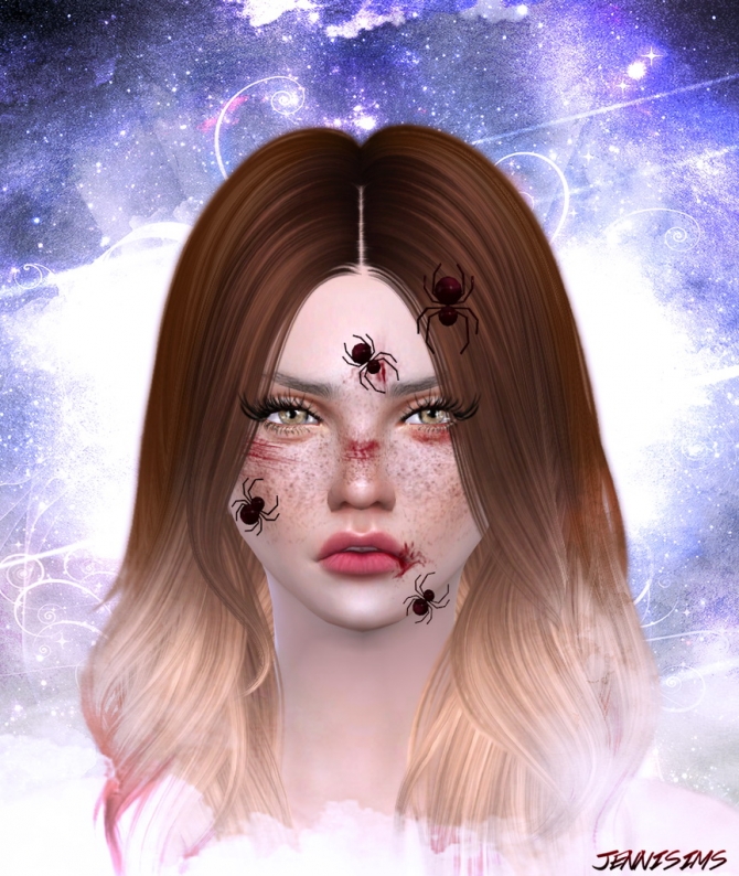 Spiders on the face at Jenni Sims » Sims 4 Updates